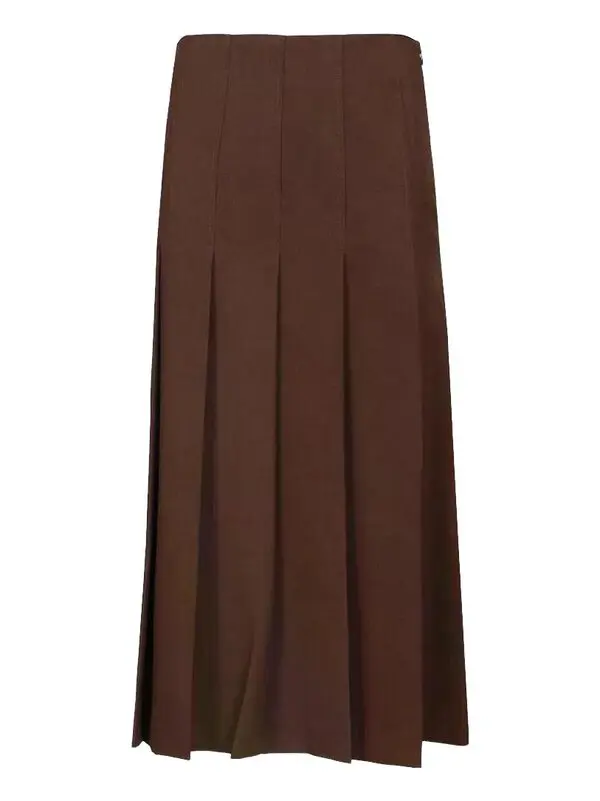 AL DUCA D’AOSTA 1902 Long Pleated Skirt - Brown