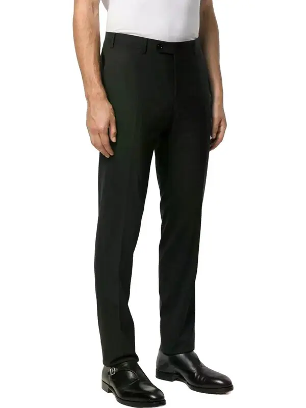 Canali Tailored Trousers With Pressed Crease - Black
