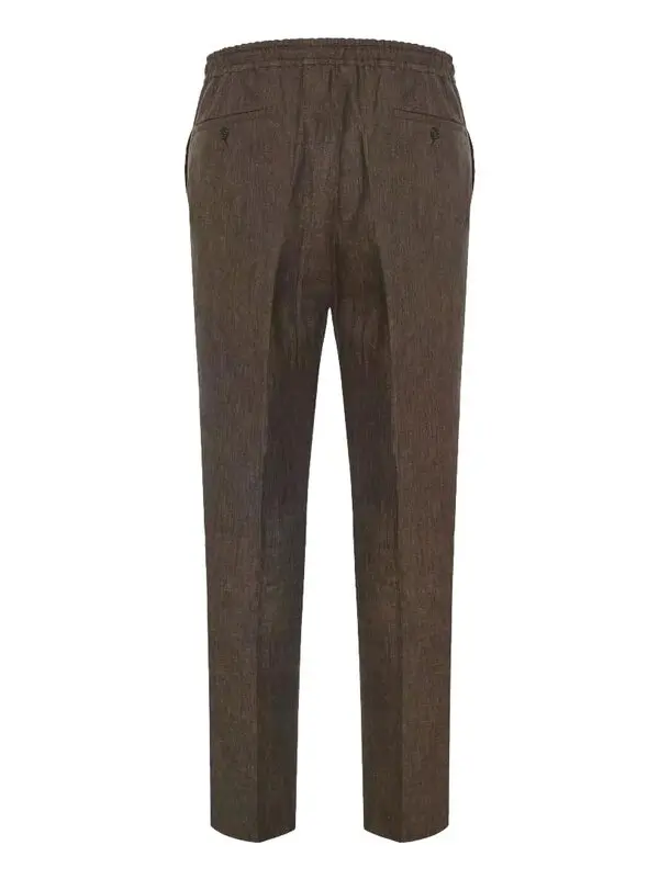 Corneliani Drawstring Waist Pressed Crease Trousers - Brown