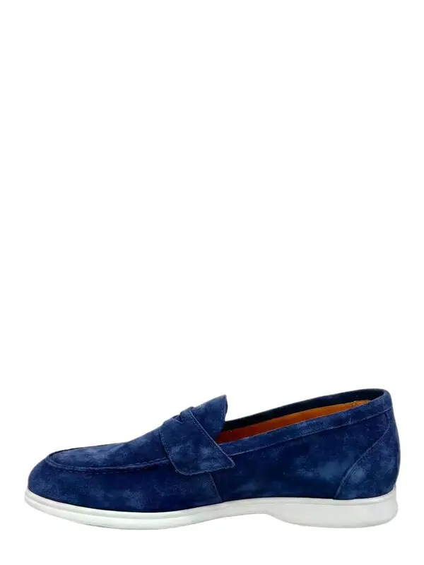 Kiton Calf Suede Penny Loafers - Blue