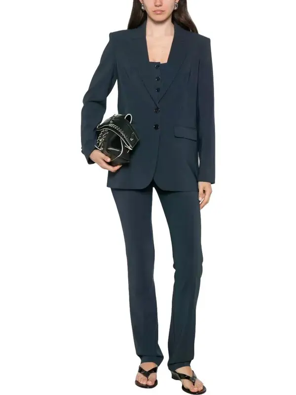 Patrizia Pepe Button-fastening Slim-fit Trousers - Blue