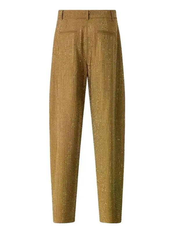 Pinko Rhinestone Embellished Tailored Trousers - Neutrals