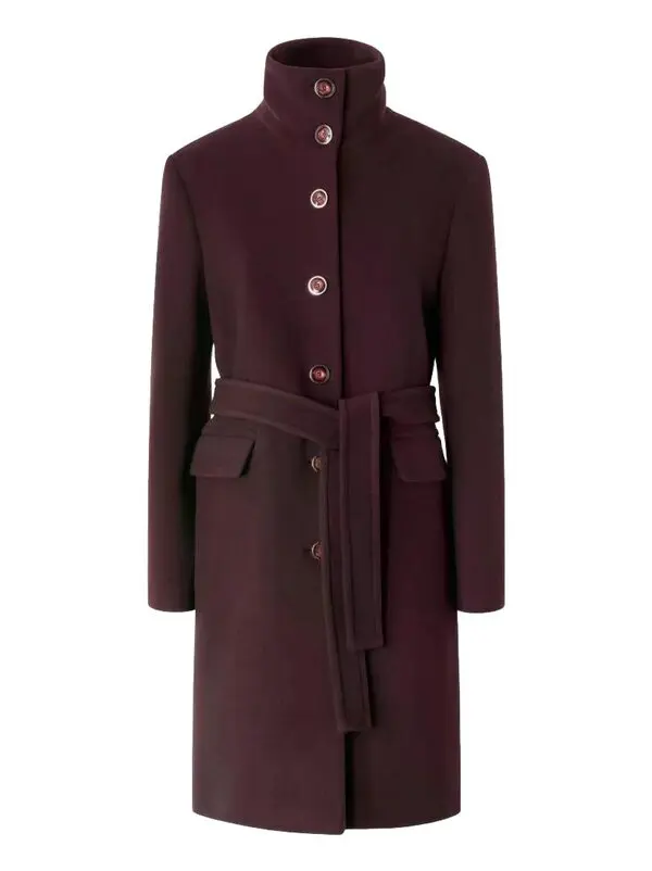 Pinko Belted Button-down Coat - Brown
