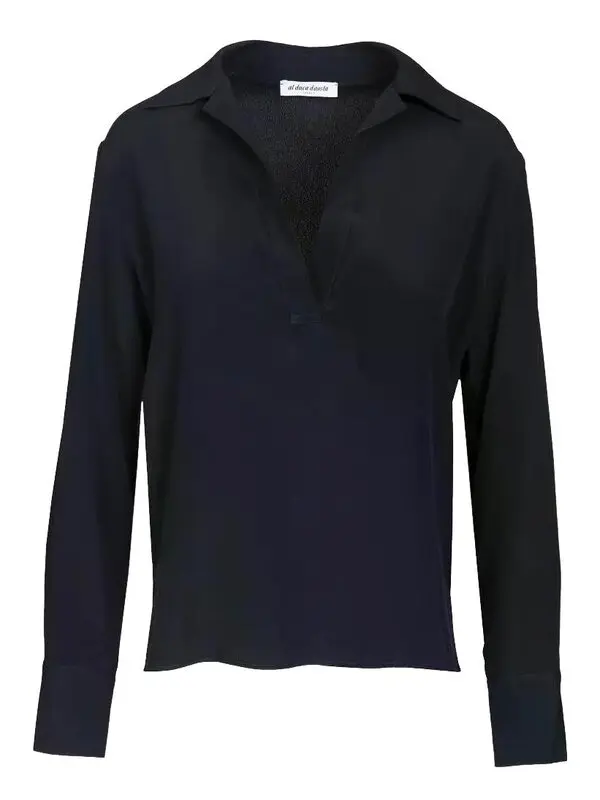 AL DUCA D’AOSTA 1902 V-neck Silk Blouse - Blue