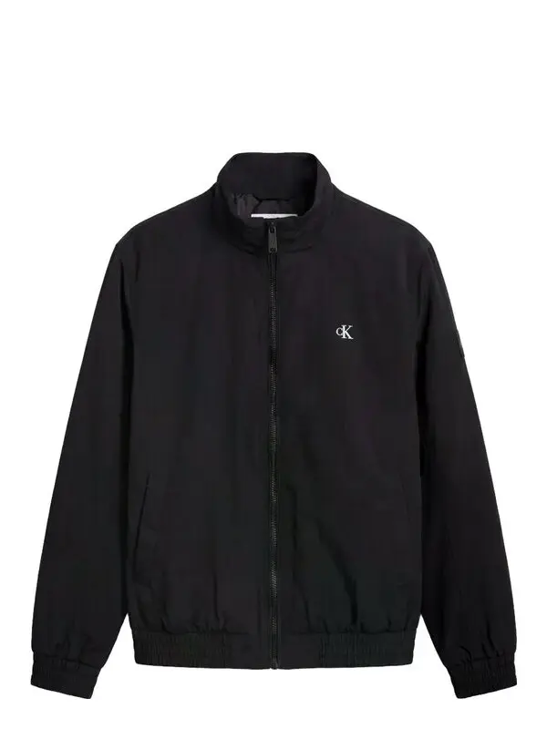 Calvin Klein Embroidered High Neck Zip Jacket - Black