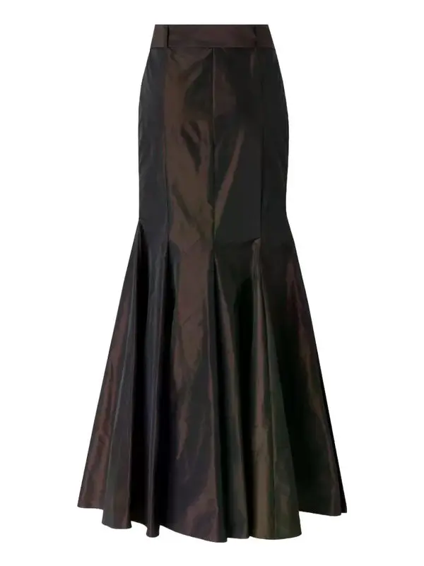 Pinko Long Taffeta Mermaid Skirt With Belt - Brown
