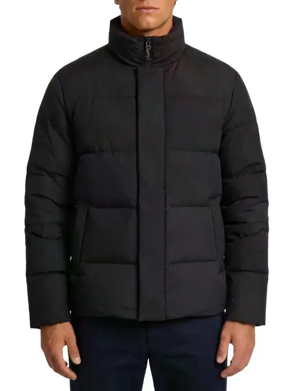 Saint Laurent Quilted High-neck Jacket - Black