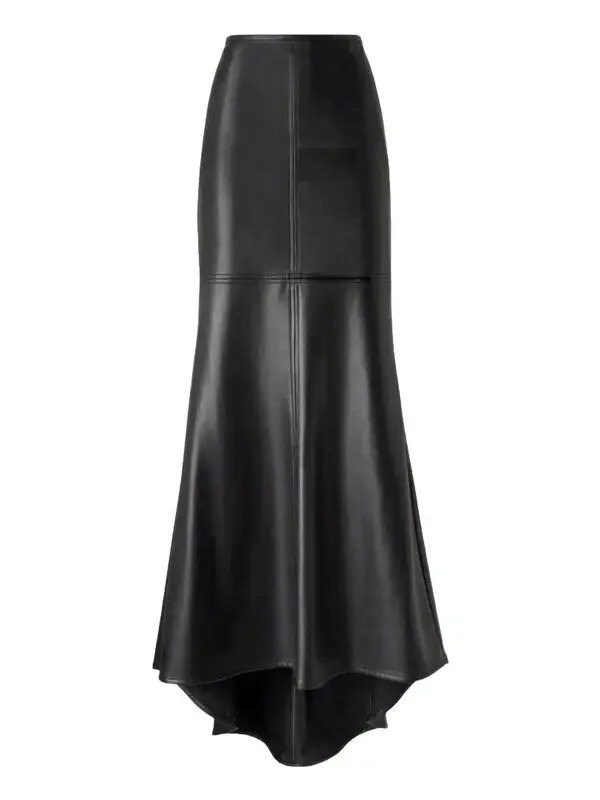 Pinko Panelled High-low Faux-leather Skirt - Black
