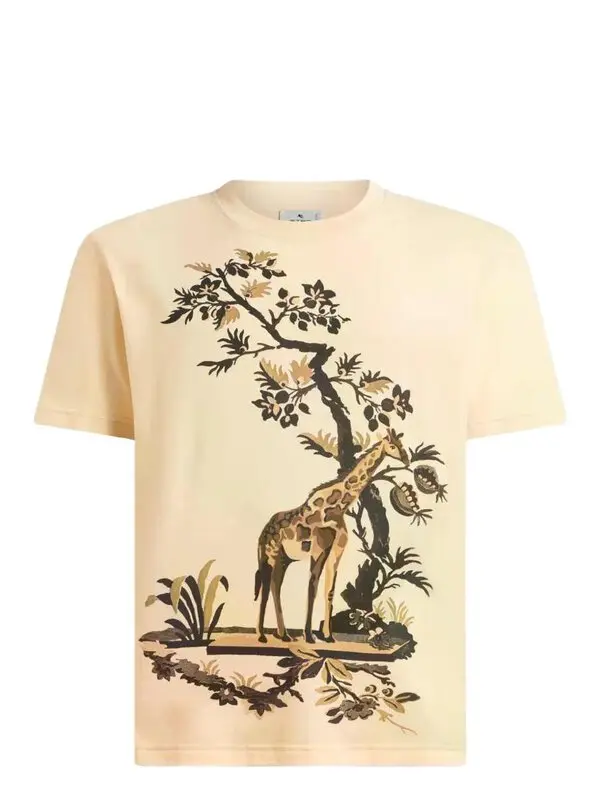 Etro Giraffe-print T-shirt - Neutrals