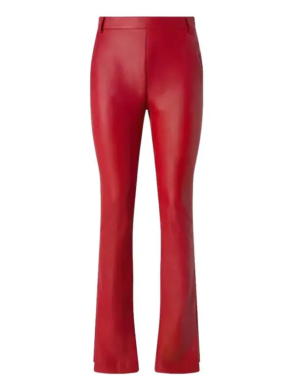 Pinko High-shine Fla Trousers - Red