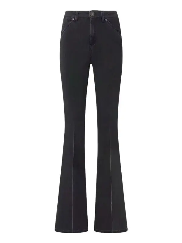 Pinko Flared-leg Jeans With Denim Texture - Black