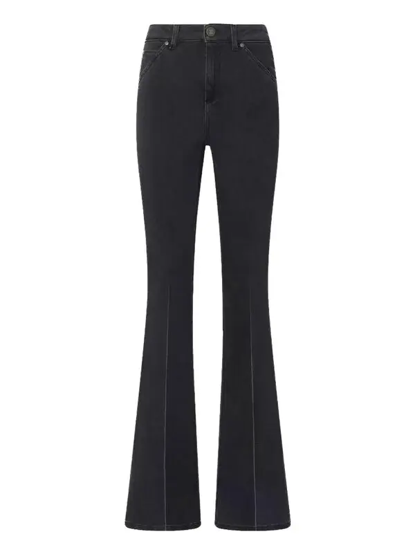 Pinko Flared-leg Jeans With Denim Texture - Black