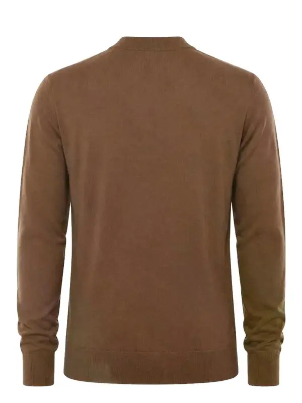 PAOLO PECORA Fine Knit Crew Neck Sweater - Brown