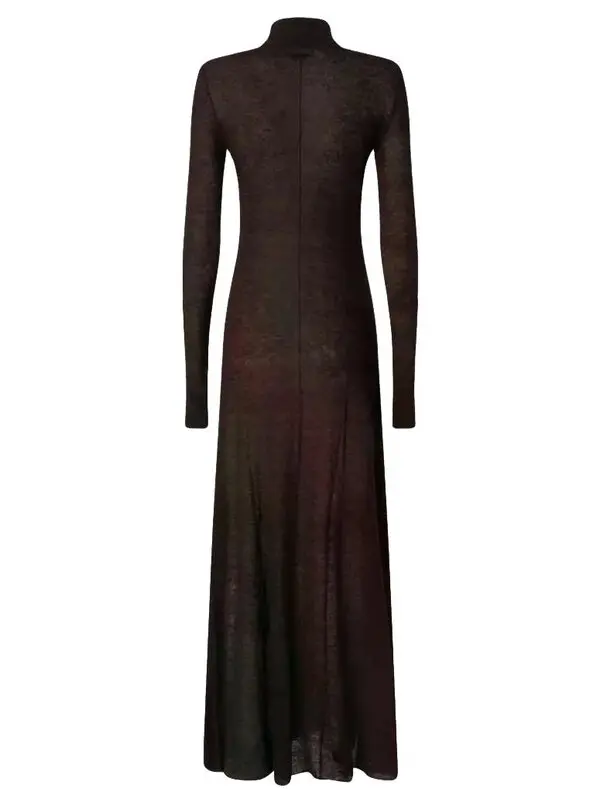 Pinko High-neck Long-sleeve Maxi Dress - Brown