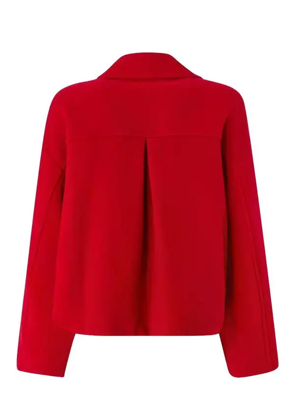 Pinko Double-breasted Pea Coat In Wool-blend Cloth - Red
