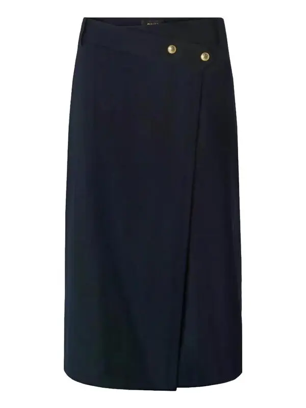 Pinko Wrap-front Button-detail Skirt - Blue