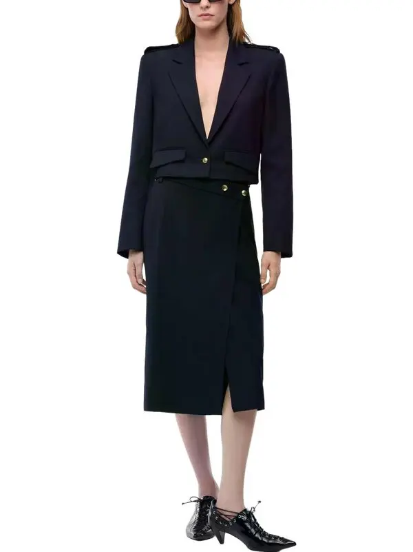 Pinko Wrap-front Button-detail Skirt - Blue