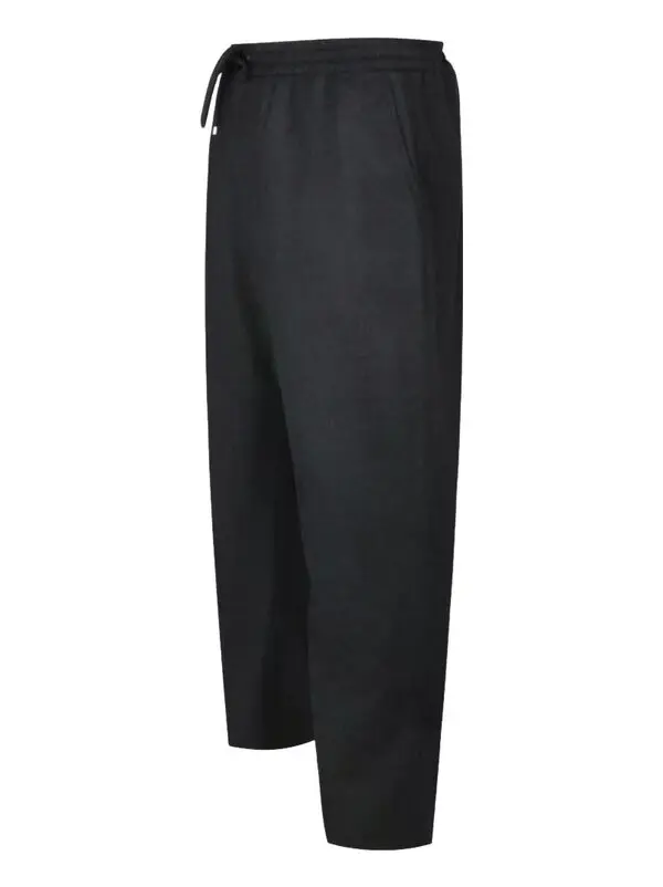 Agnona Drawstring Waist Flannel Trousers - Black