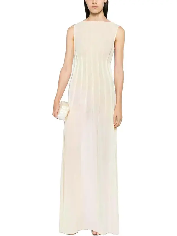 Arcina Ori Audrey Pleated Maxi Dress - Neutrals