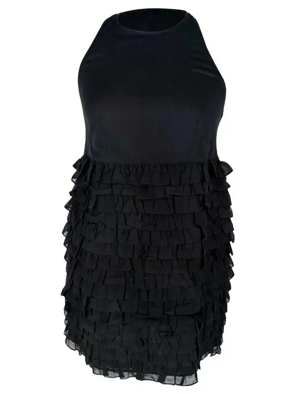 Burberry Tiered Mini Dress - Black
