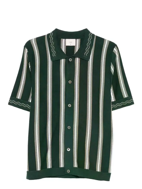 CHE Sawyer Striped Knitted Polo Shirt - Green