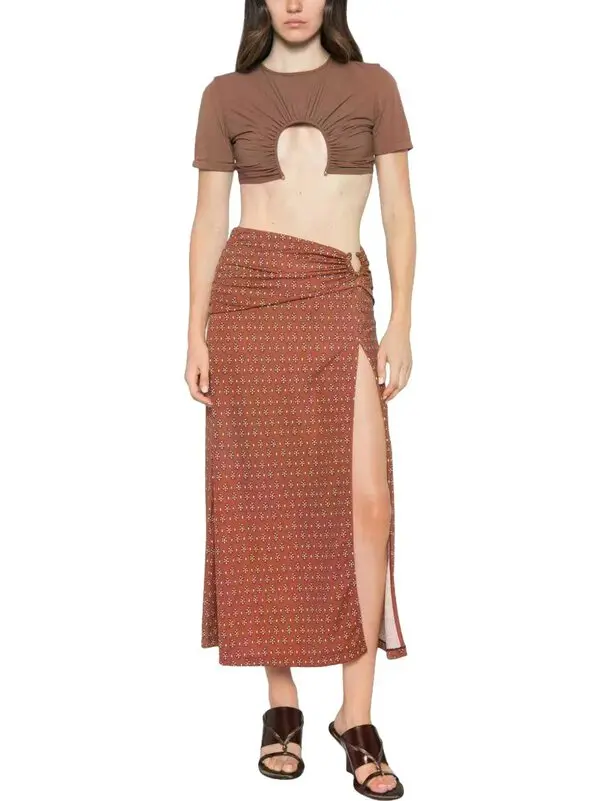 Johanna Ortiz Under The Sun Paisley Print Skirt - Brown