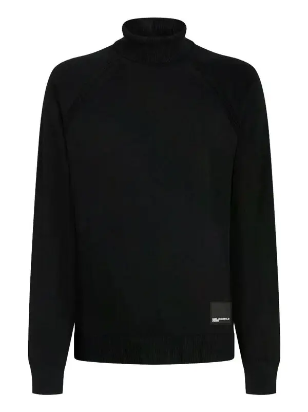 Karl Lagerfeld Lightweight Knit Roll-neck Sweater - Black