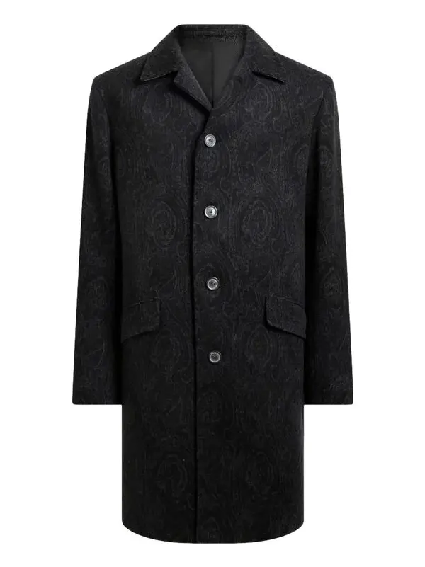Etro Arnica Jacquard Coat - Black