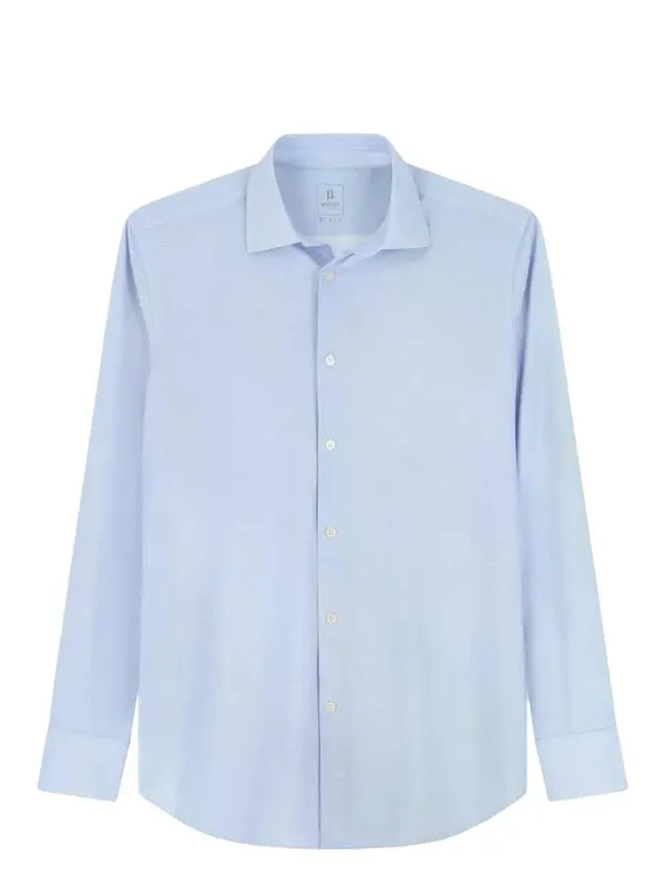 Boggi Milano Shirt Micro-patterned Stretch Nylon Slim-fit B Tech - Blue