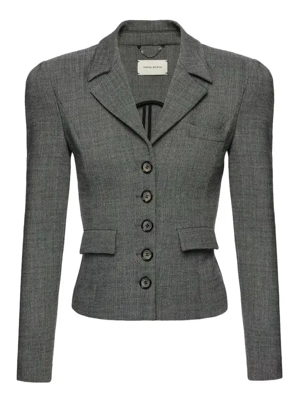 Magda Butrym Single-breasted Fitted Blazer - Grey