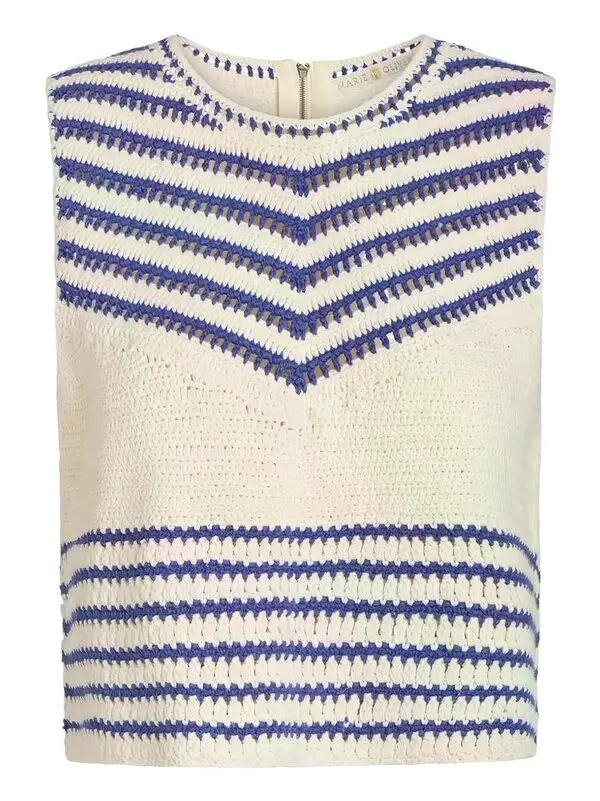 MARIE OLIVER Chevron-knit Sleeveless Tank Top - Neutrals