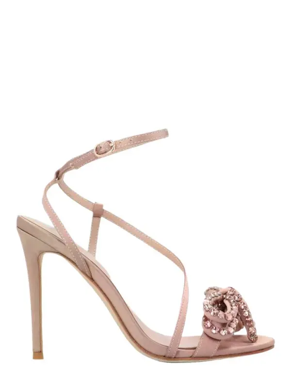 Pinko Crystal-embellished Bow Sandals - Pink