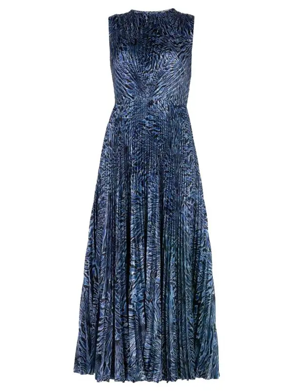 Ulla Johnson Malin Pleated Midi Dress - Blue