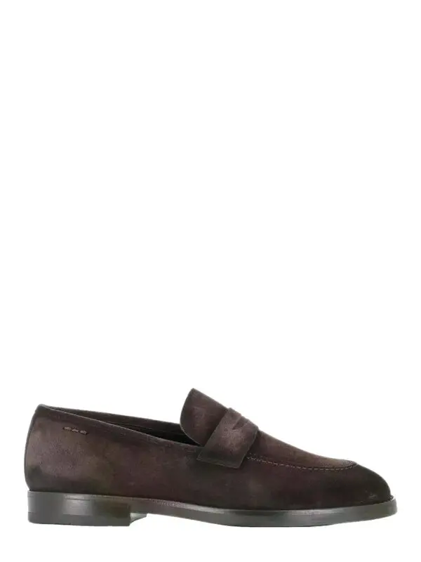 ALEXANDER HOTTO Suede Penny Loafers - Brown