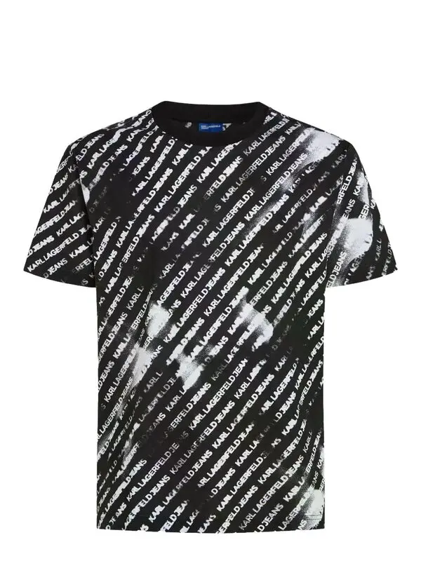 Karl Lagerfeld All-over Ombré Logo T-shirt - Black