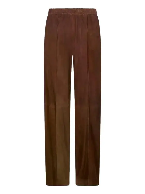 Fabiana Filippi Suede Straight-leg Trousers - Brown
