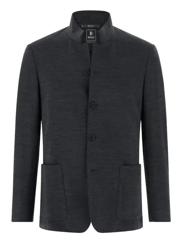 Boggi Milano Blazer Diagonal Wool Blend Wooltech - Grey