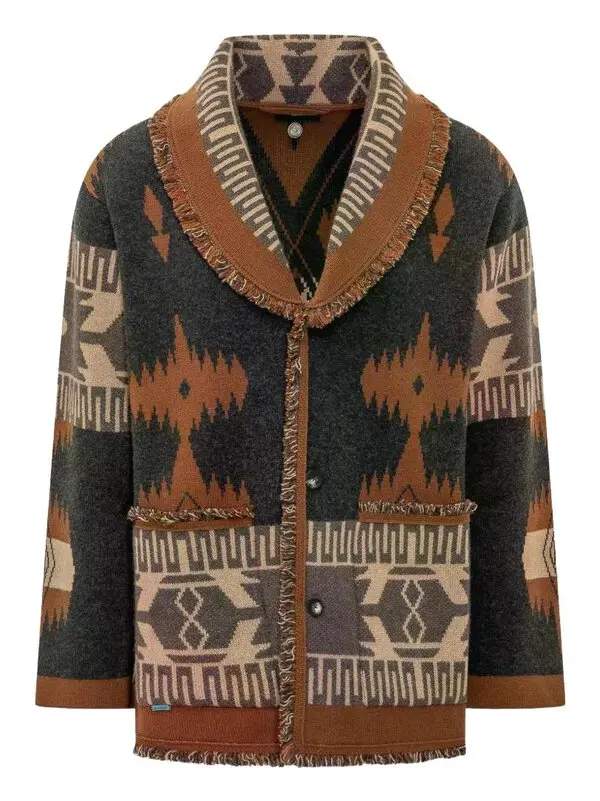 Alanui Icon Jacquard Cardigan - Brown