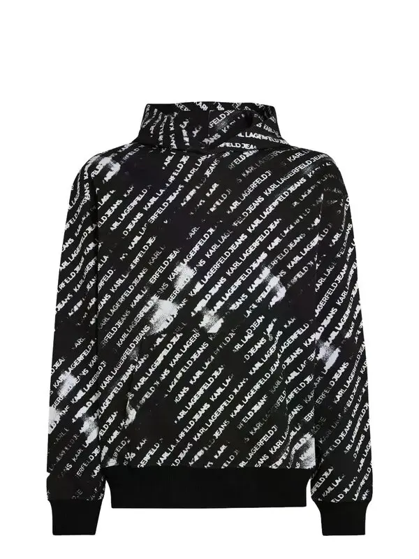 Karl Lagerfeld All-over Print Hoodie - Black