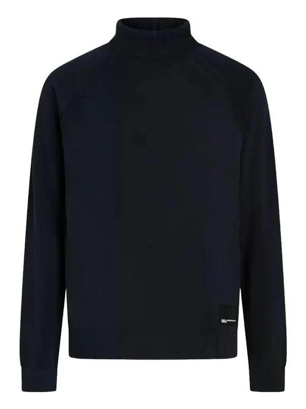 Karl Lagerfeld Lightweight Knit Roll-neck Sweater - Blue