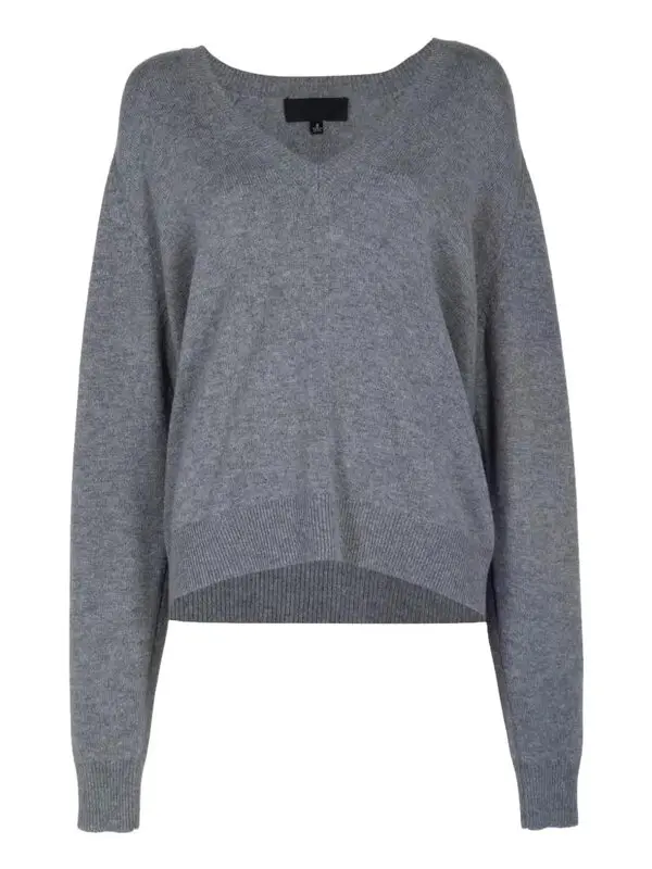 NILI LOTAN V-neck Raglan Sleeve Sweater - Grey