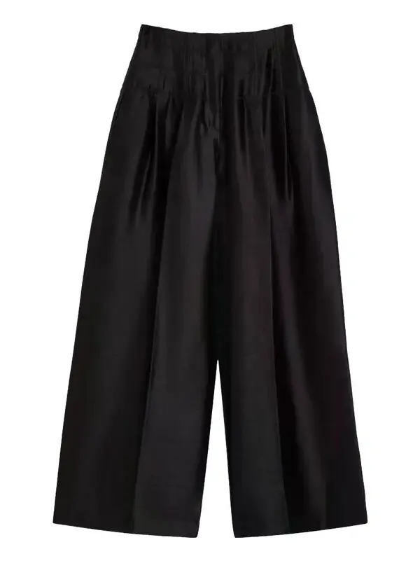 HEIRLOME Condesa Pleated Wide-leg Trousers - Black