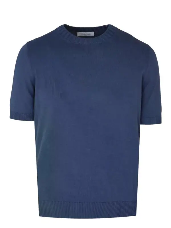 GRAN SASSO Ribbed-trim T-shirt - Blue