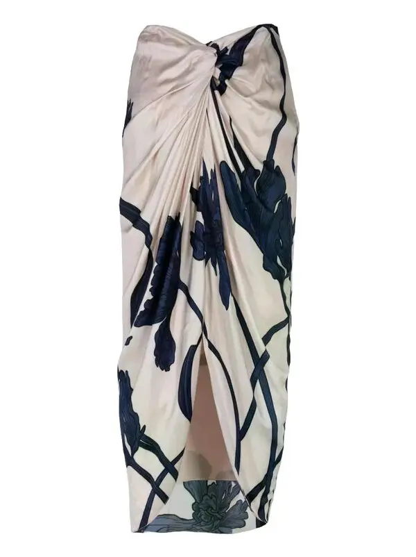 ANDRES OTALORA Cairo Floral-print Midi Skirt - Neutrals