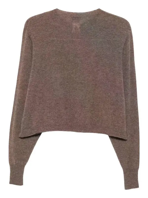 ALYSI Cropped Cardigan With Button Fastening - Brown