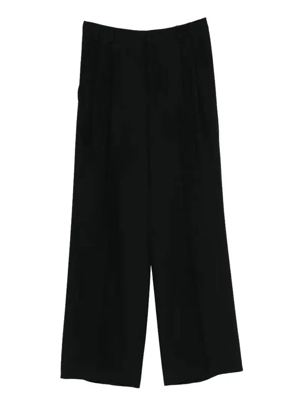 N°21 Pleated Wide-leg Trousers - Black