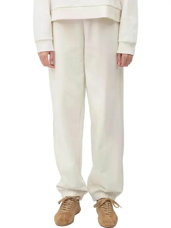 Hugo Relaxed-fit Cotton Joggers With Embroidered Logo - Neutrals