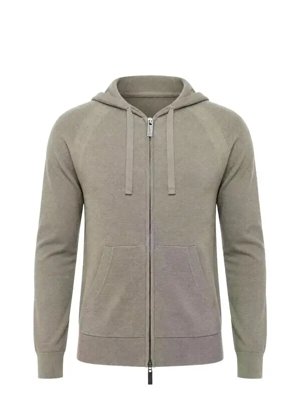 PAOLO PECORA Zip-up Knit Hoodie - Green