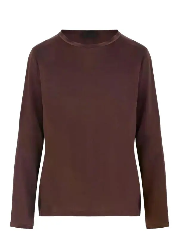 F.IT Crew-neck Long-sleeve Sweater - Brown