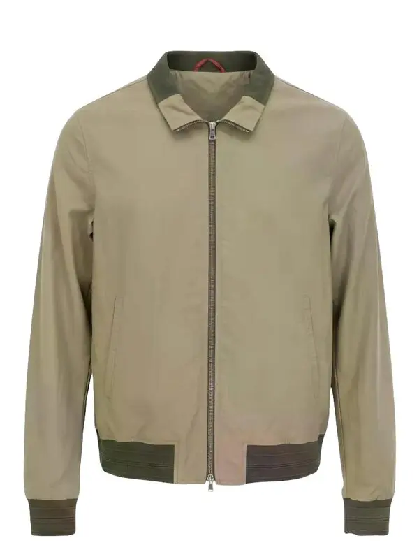 Isaia Zip-up Bomber Jacket - Neutrals